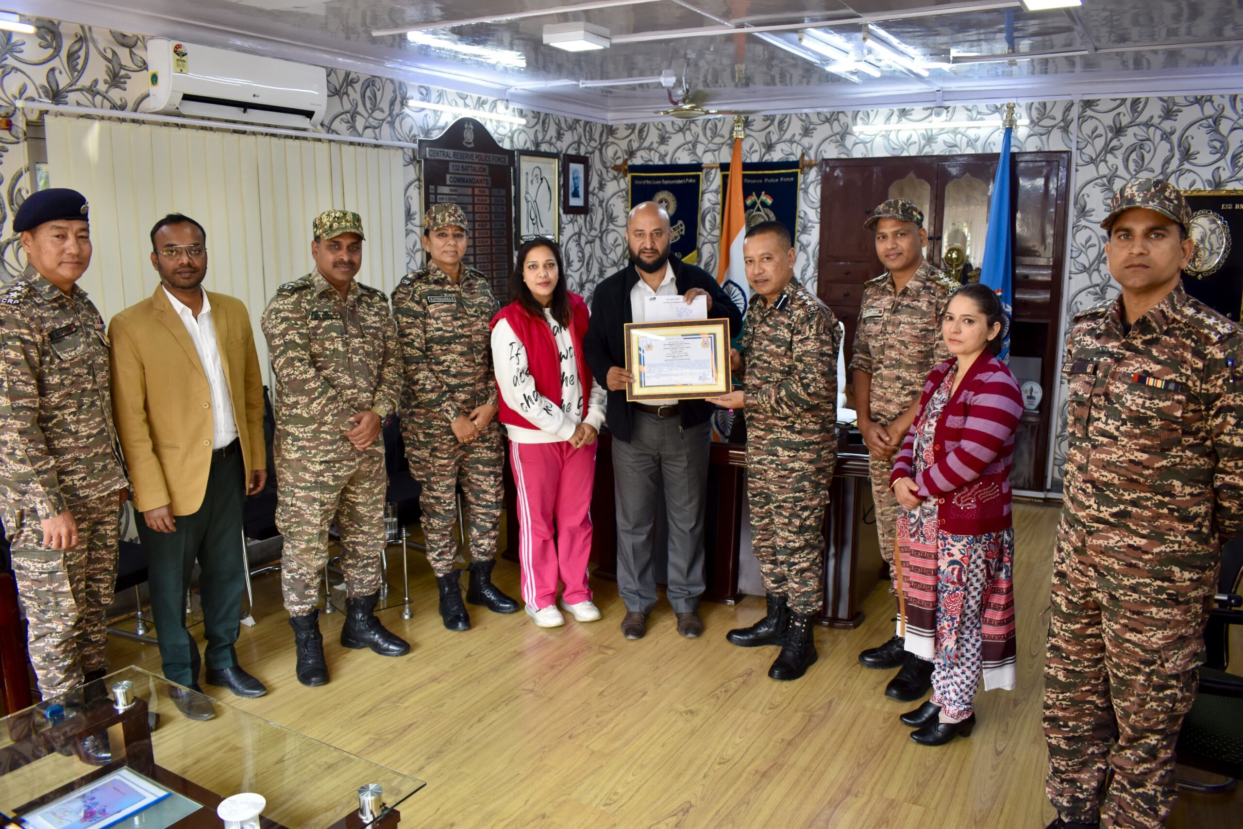 CRPF 132 Battalion Honors Umar Bhat for Youth Empowerment Efforts | Kashmir Despatch